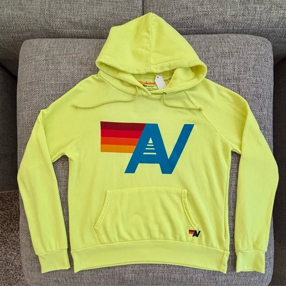 Aviator Nation | Shirts | Nwt Aviator Nation Neon Yellow Logo Hoodie ...